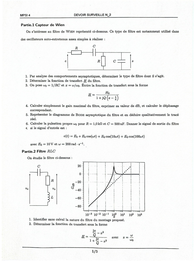 Électrocinétique (DS 2) | PDF