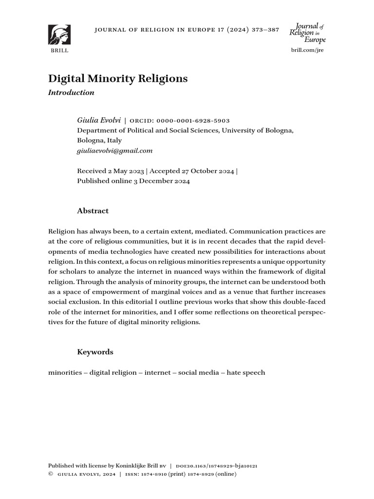 Digital Religion and Minority Voices | PDF | Islamophobia ...