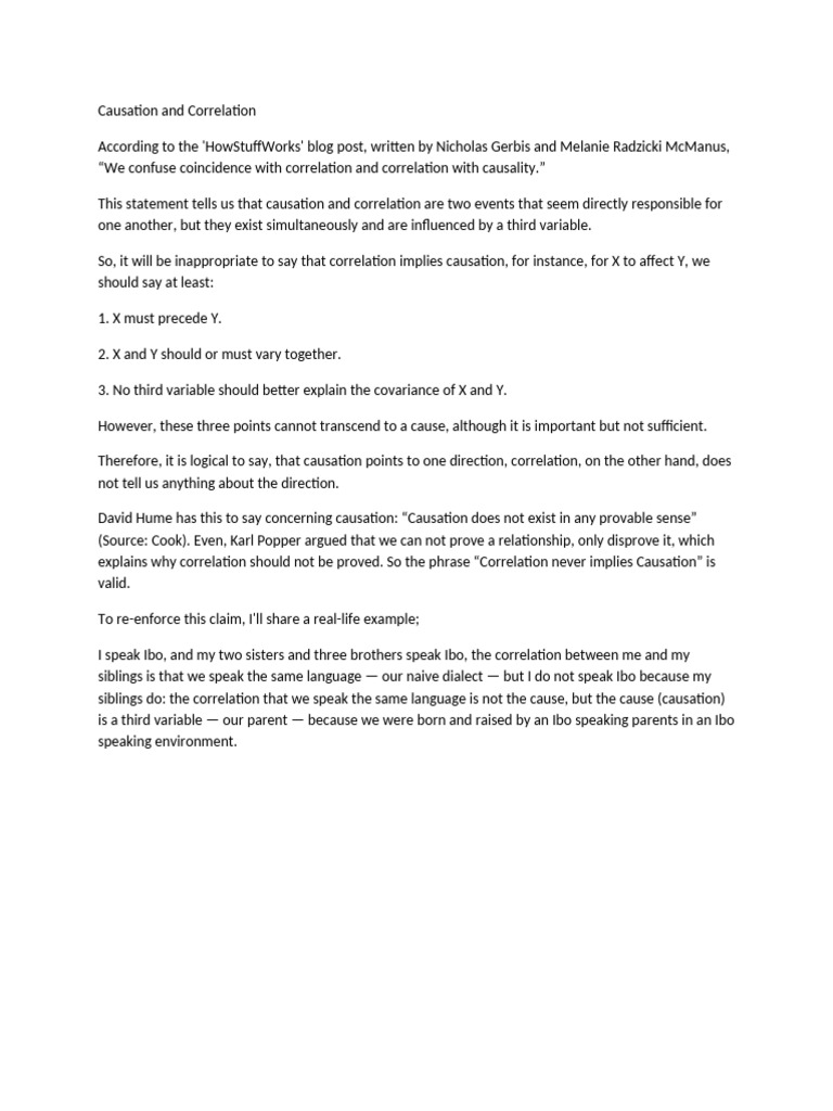 Understanding Causation vs. Correlation | PDF