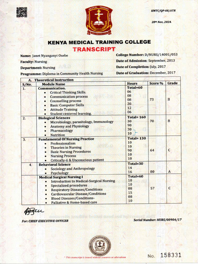 School Transcripts | PDF