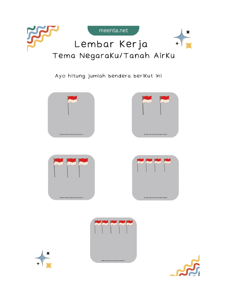 lembar kerja anak tema negaraku | PDF