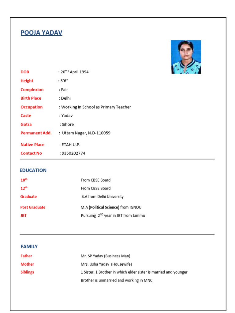 PY BIO DATA | PDF