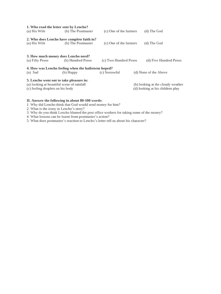 Extra Questions | PDF