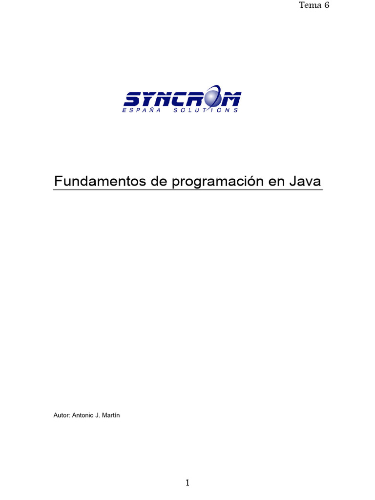 Tema 1 - Fundamentos de Java | PDF | Java (lenguaje de programación ...