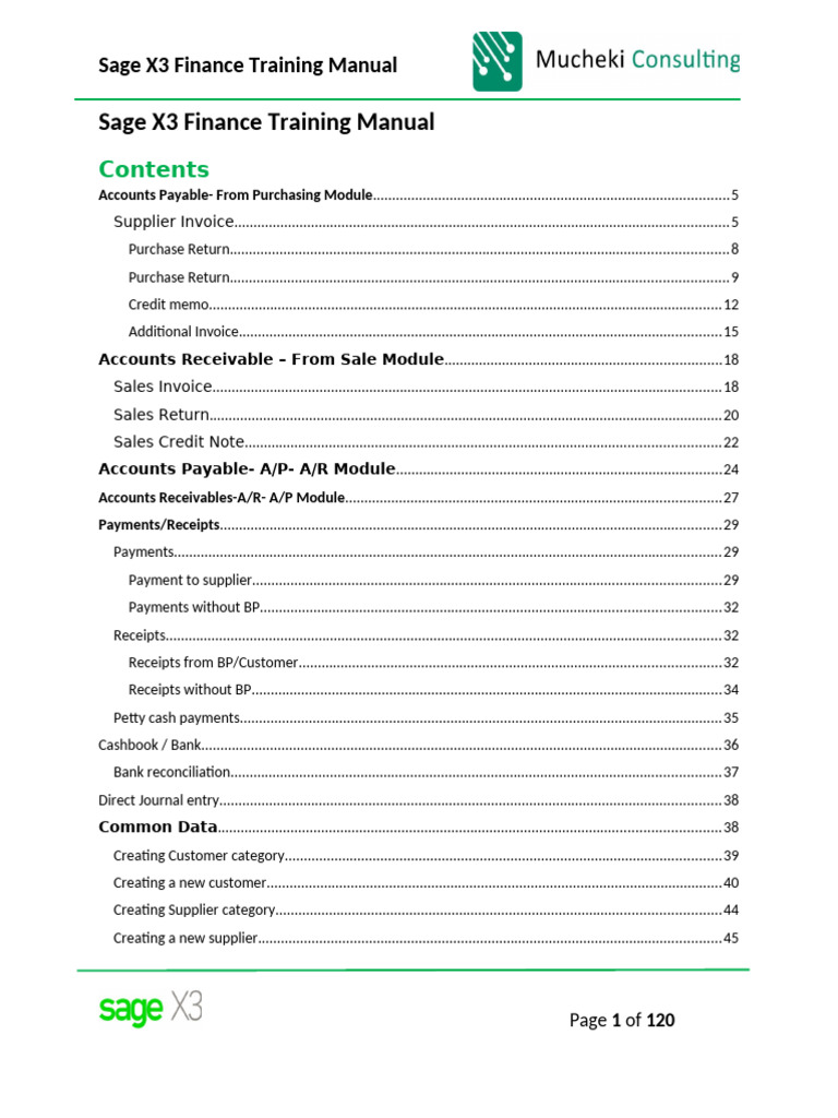 Sage X3 User Training Manual Financials | PDF | Accounts Payable | Invoice