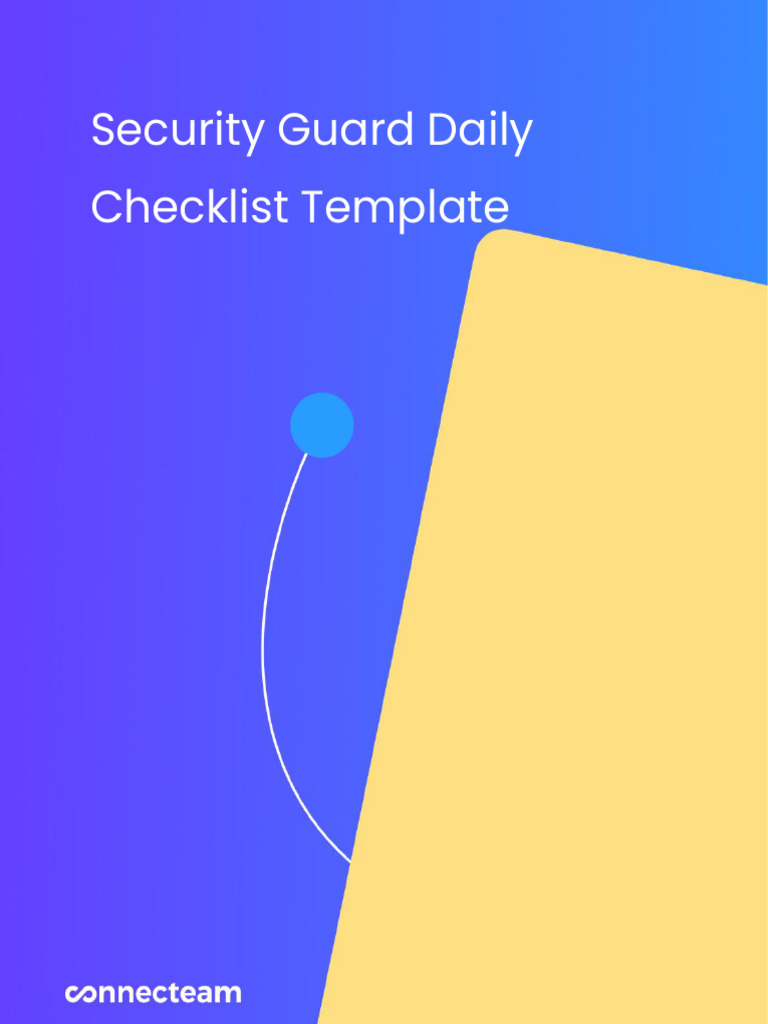 Security Guard Daily Checklist Template | PDF