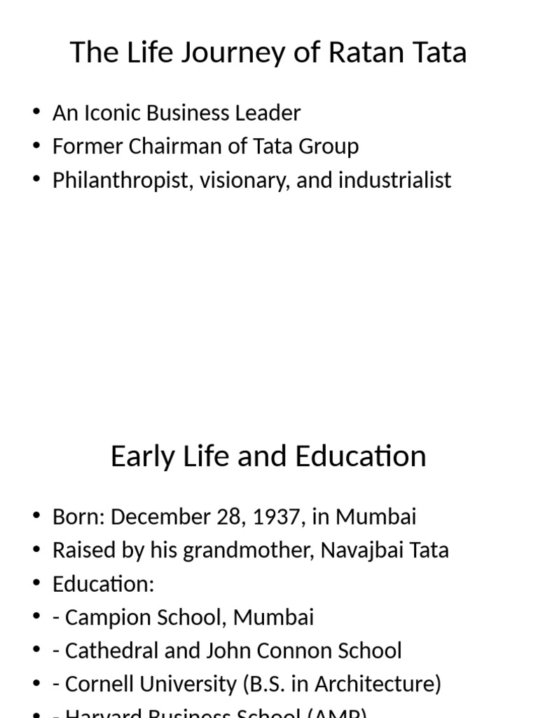 Ratan Tata Life Journey | PDF