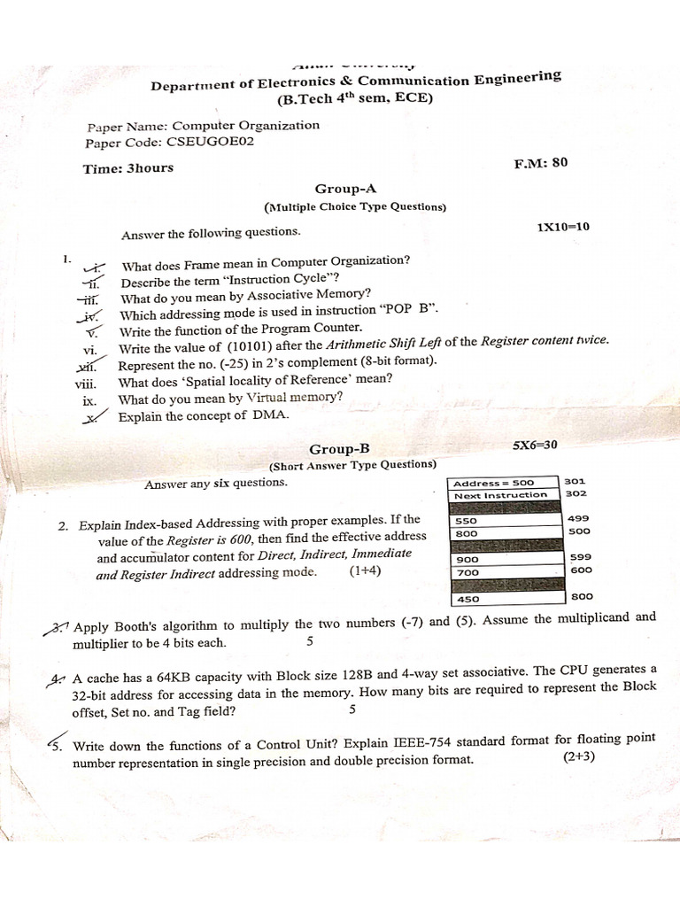 Pyq Computer Organization 23 | PDF