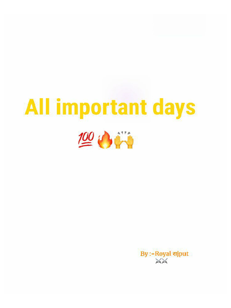 All Imp Days | PDF
