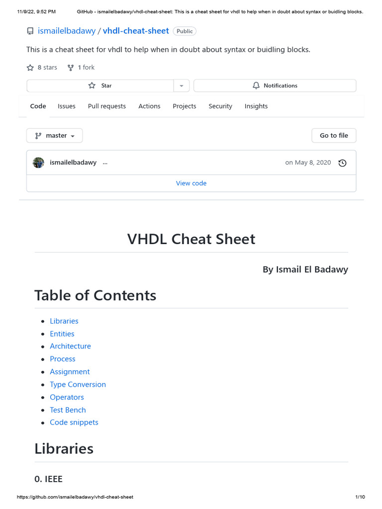vhdl to help when in doubt about syntax or buidling blocks_ | PDF | Vhdl | Computing