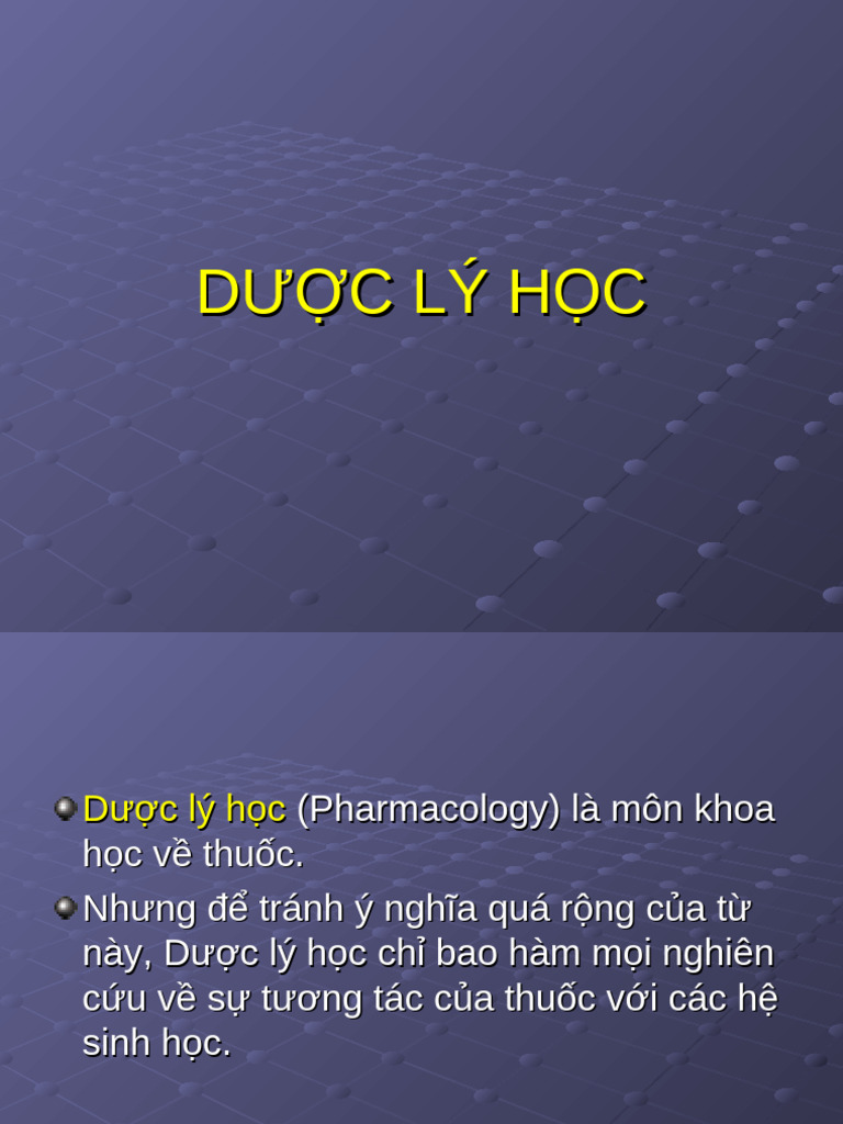 Duoc Ly Hoc Dai Cuong | PDF