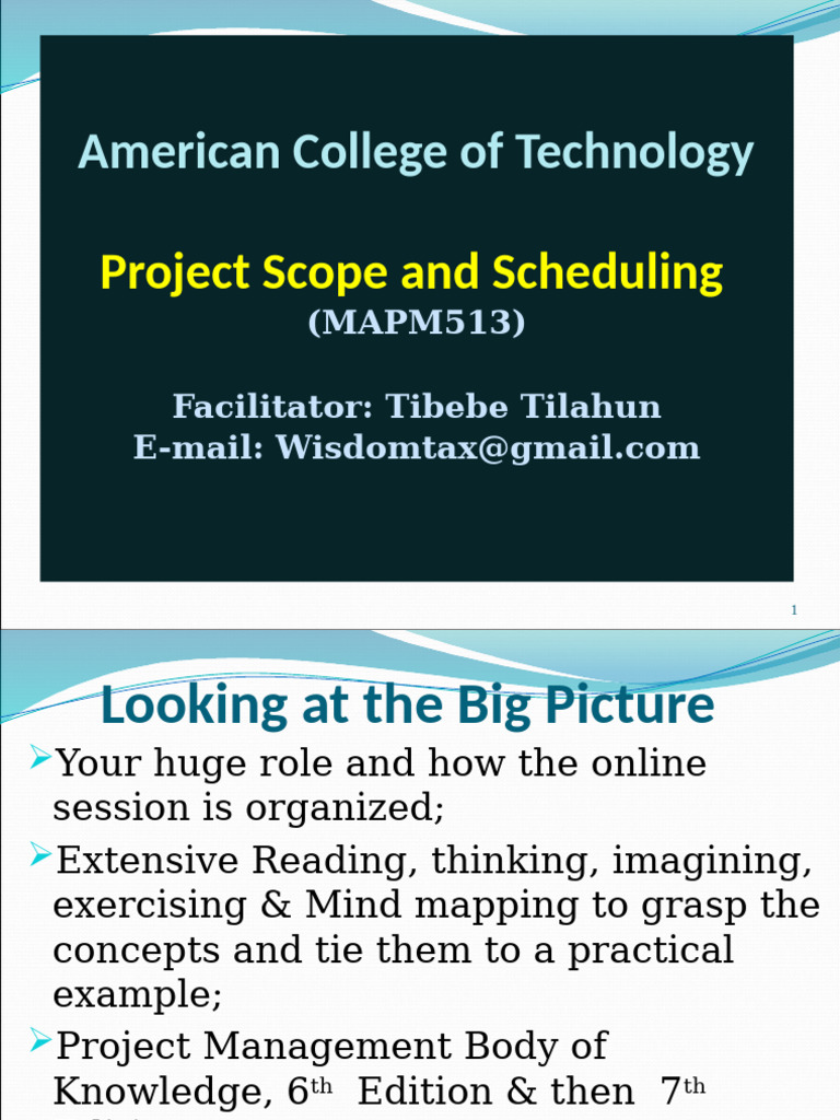 Updated Chp. 1 ACT Project Scope Planning | PDF | Project Management