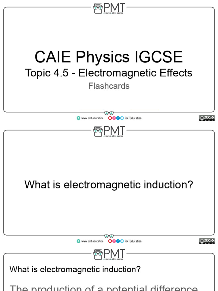 Flashcards - Topic 4.5 Electromagnetic Effects - CAIE Physics IGCSE ...
