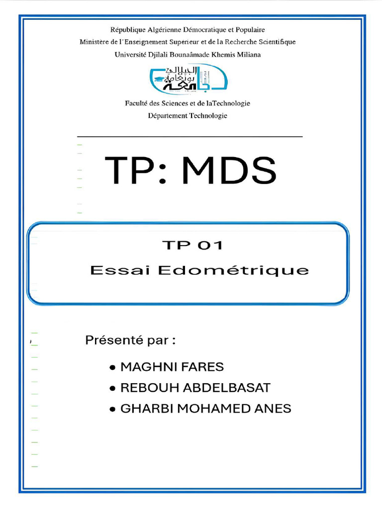 Mds TP | PDF