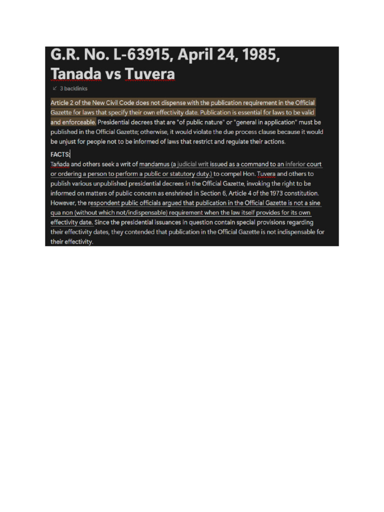 Tanada VS Tuvera | PDF