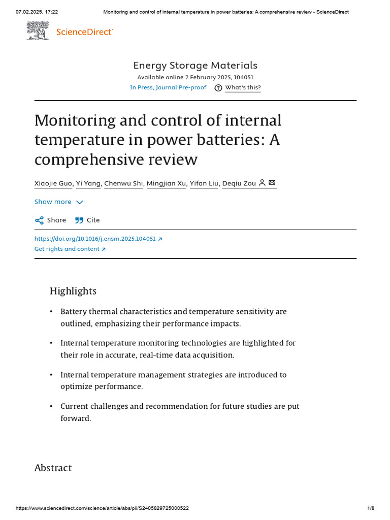 Monitoring and Control of Internal Temperature in Power | PDF | Lithium ...