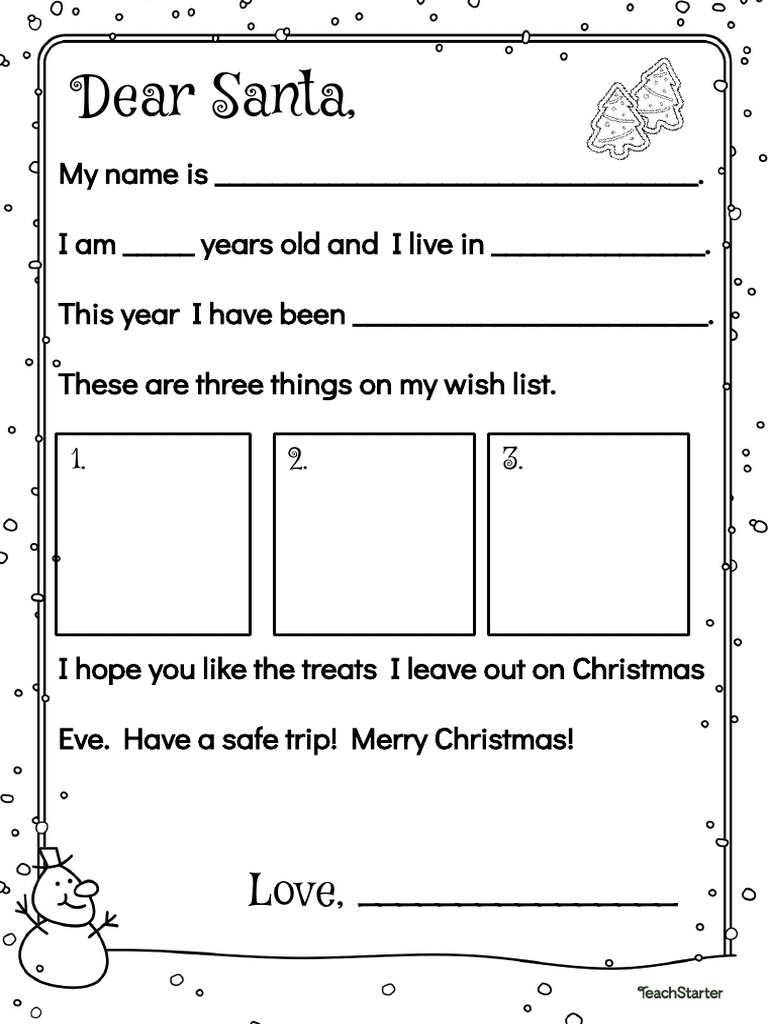 Dear Santa Letter Templates Printable PDF | PDF