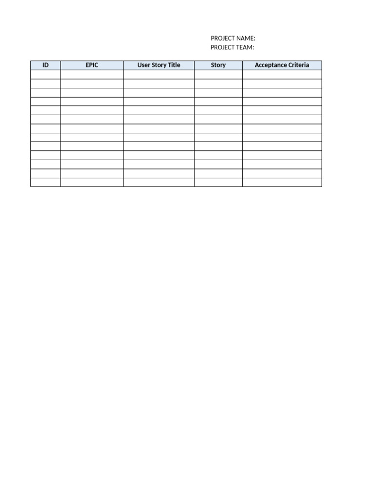 ProductBacklogTemplate | PDF
