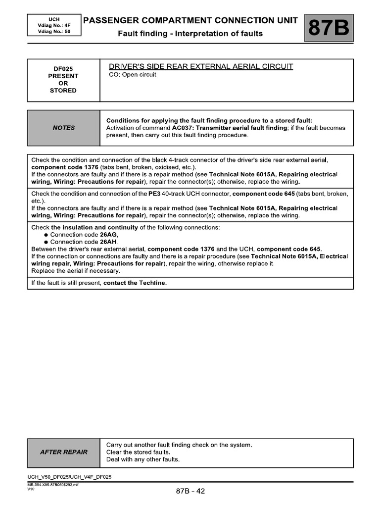 Renault DF025 Fault Finding Guide | PDF