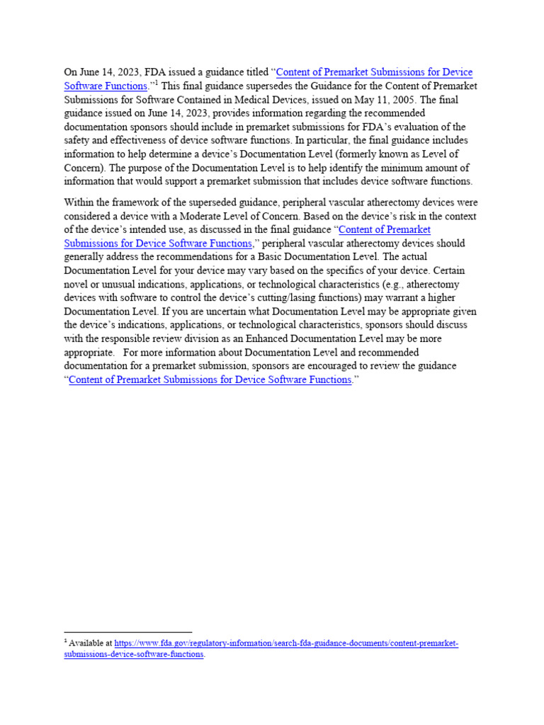 Peripheral Vascular Atherectomy Devices Guidance | PDF | Medical Device ...