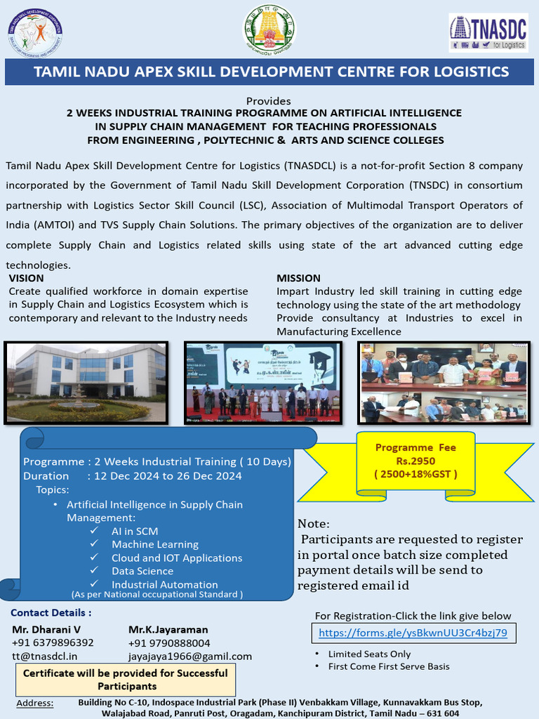 TNASDC For Logistic Broucher | PDF | Artificial Intelligence ...