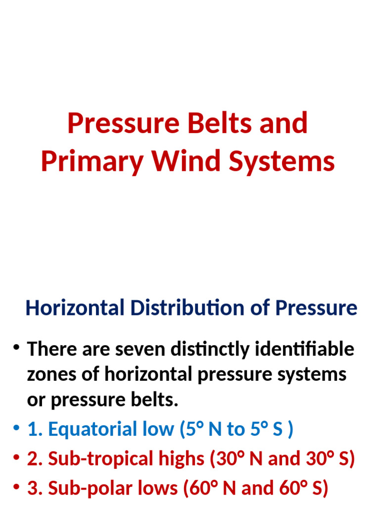 Pressure Belts and Wind Systems Explained | PDF | Atmospheric ...