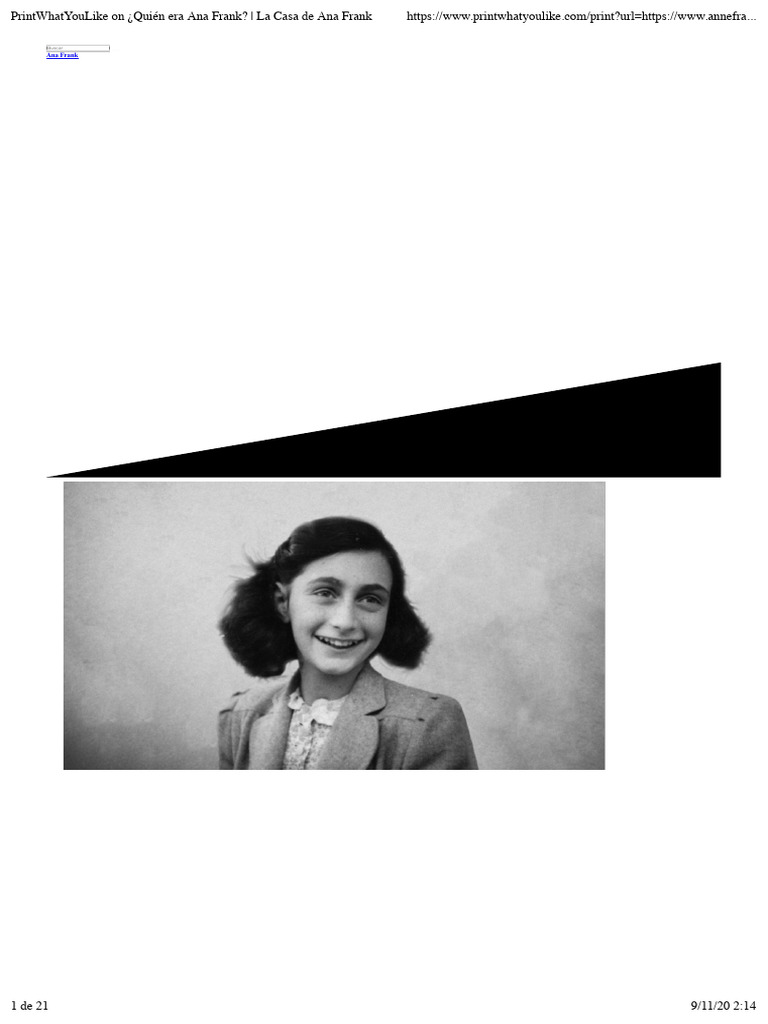 Vida y legado de Ana Frank | PDF | Anne Frank | Campo de concentración ...