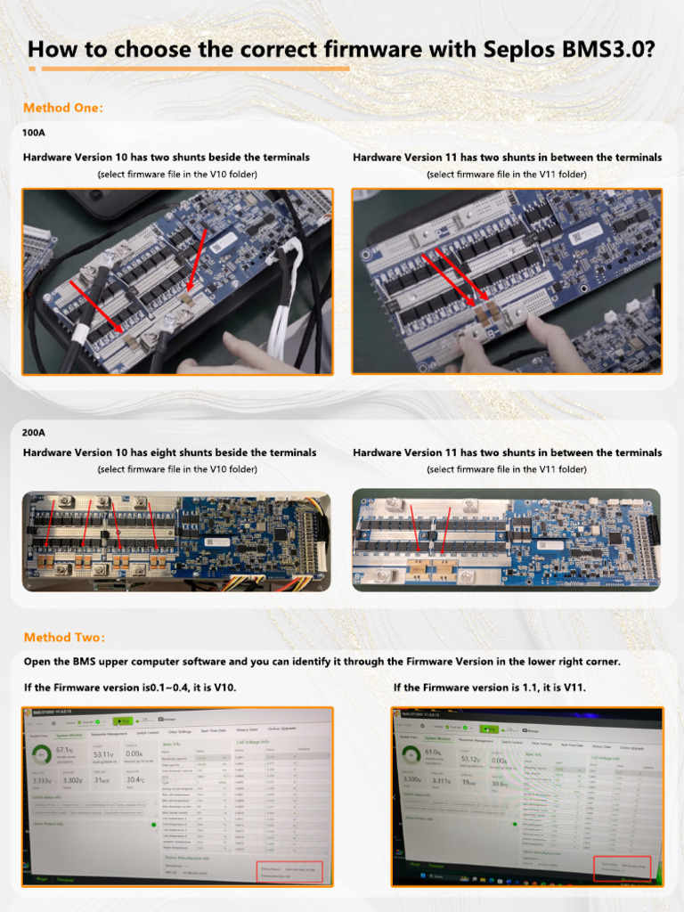 How To Choose The Correct Firmware With Seplos BMS 3.0 | PDF