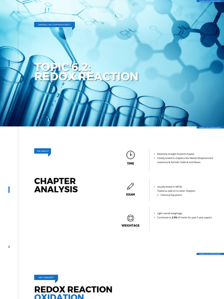 (CHEM) Chapter 6.2 - Redox Reaction | PDF | Redox | Chemical Reactions
