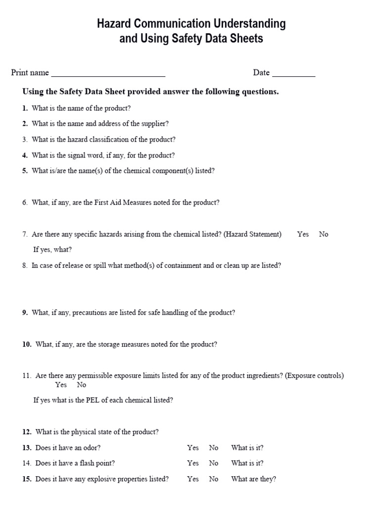 Safety Data Sheet Mastery Guide | PDF