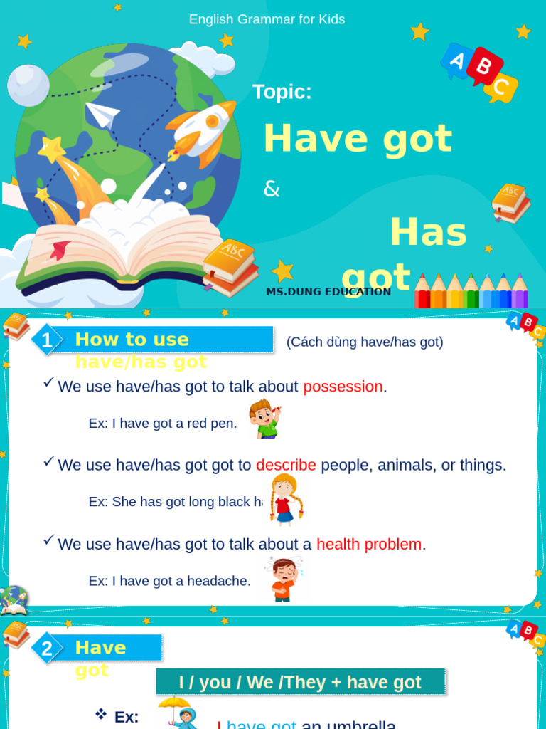 English Grammar: Have/Has Got for Kids | PDF