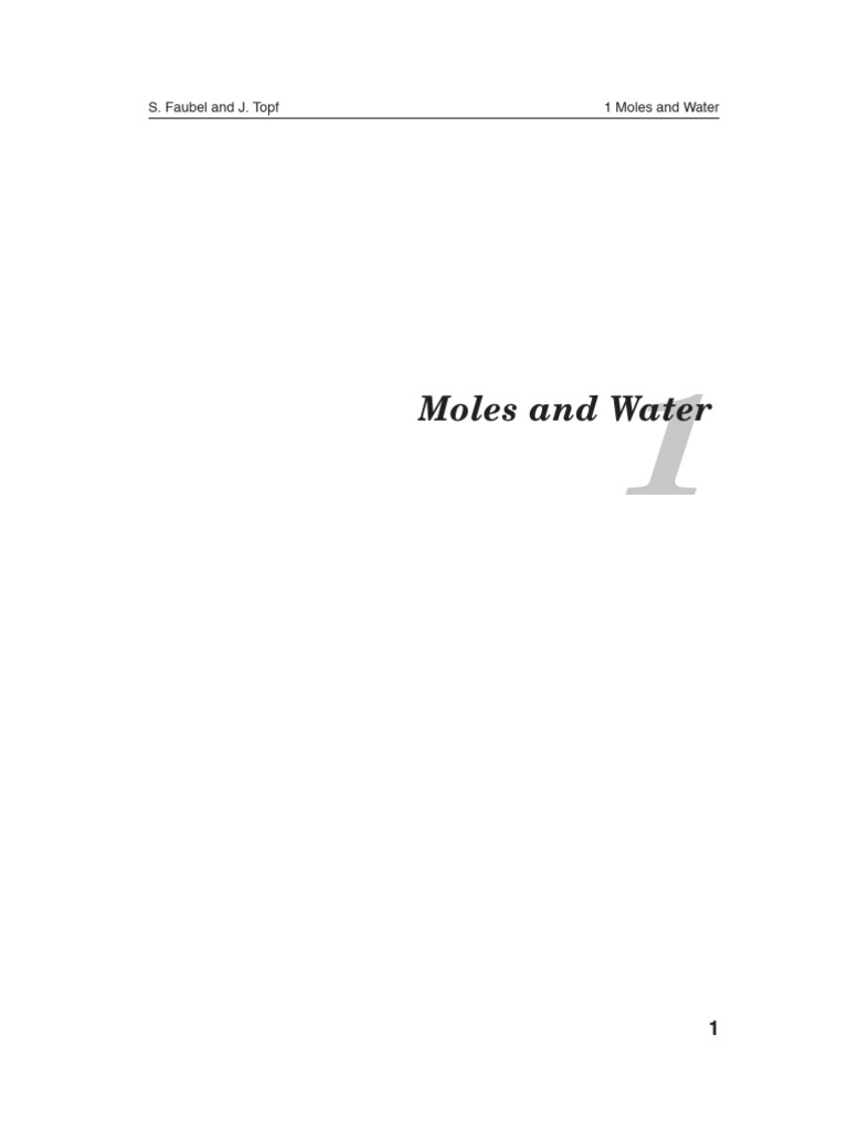 Chương 1 Moles and Water | PDF