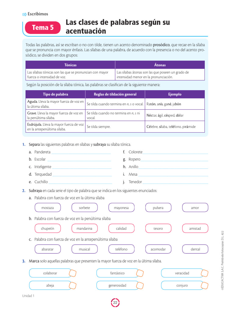 Las Clases de Palabras Según Su Acentuación_ 2_3_ Ortografía (4) | PDF