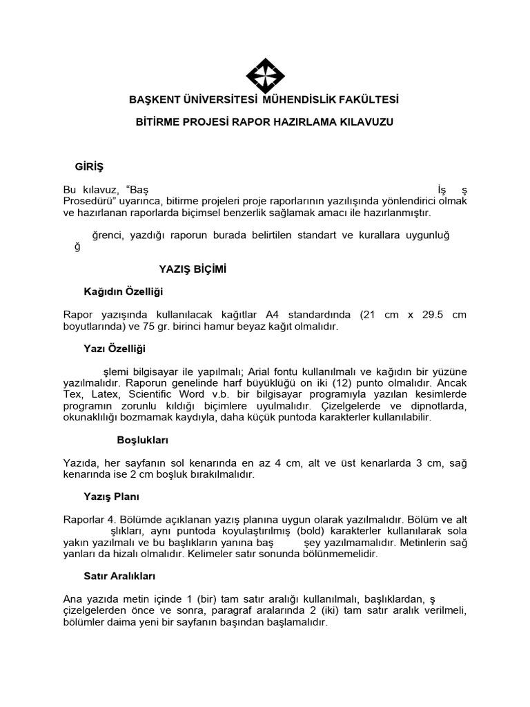 Bitirme Projesi Haz Klavuzu | PDF