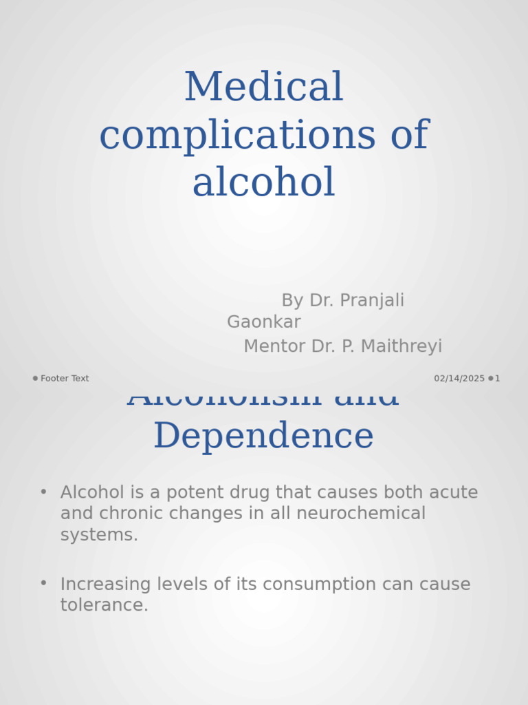 Medical Complications of Alcohol NEW | PDF | Hallucination | Alcoholism