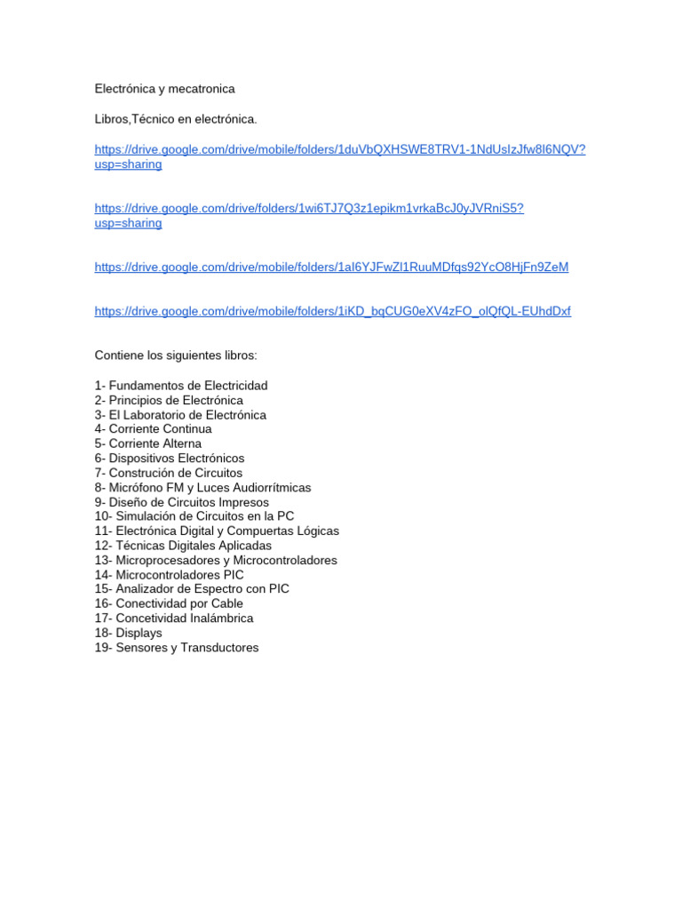 Electrónica y Mecatronica Links | PDF
