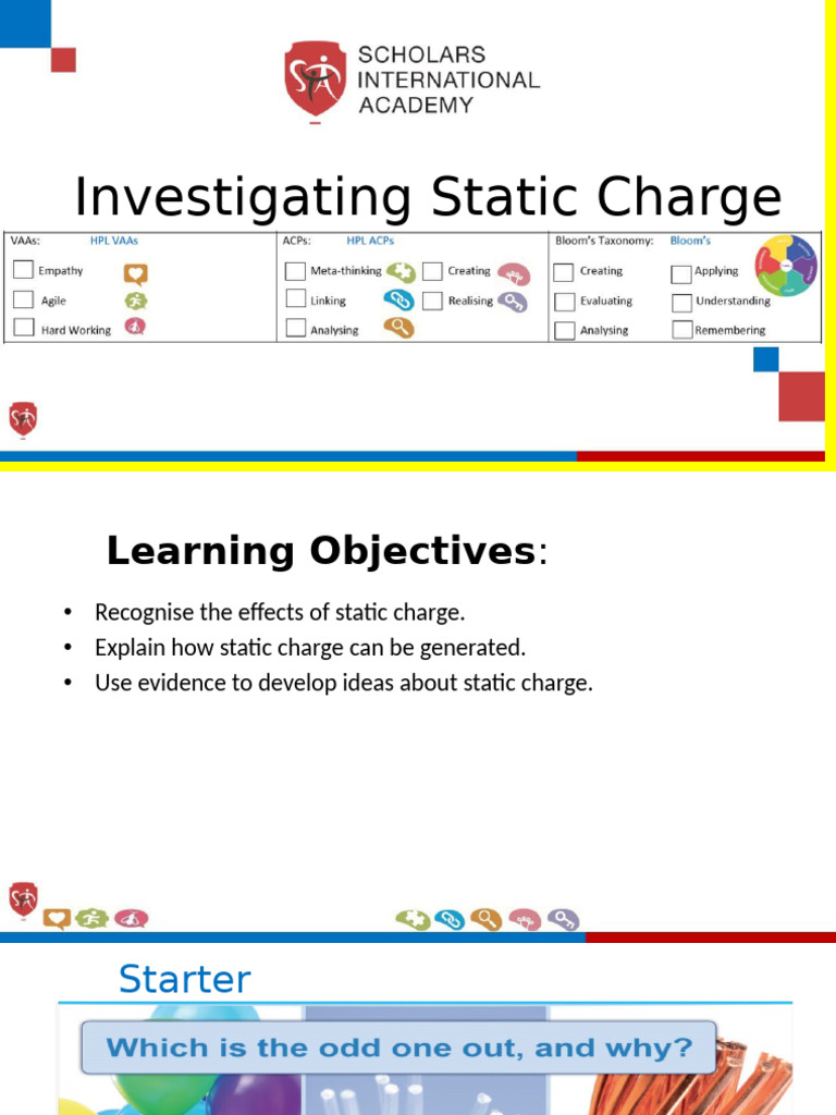 Investigating Static Charge Year 8 | PDF
