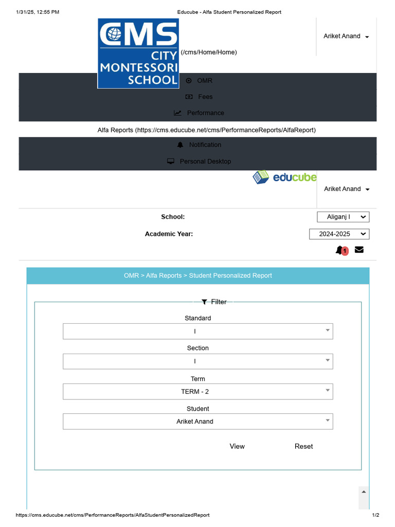 Educube - Term 2 Alfa Student Personalized Report | PDF