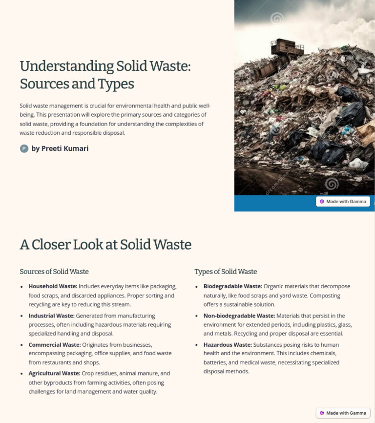 Solid Waste: Sources and Types Explained | PDF