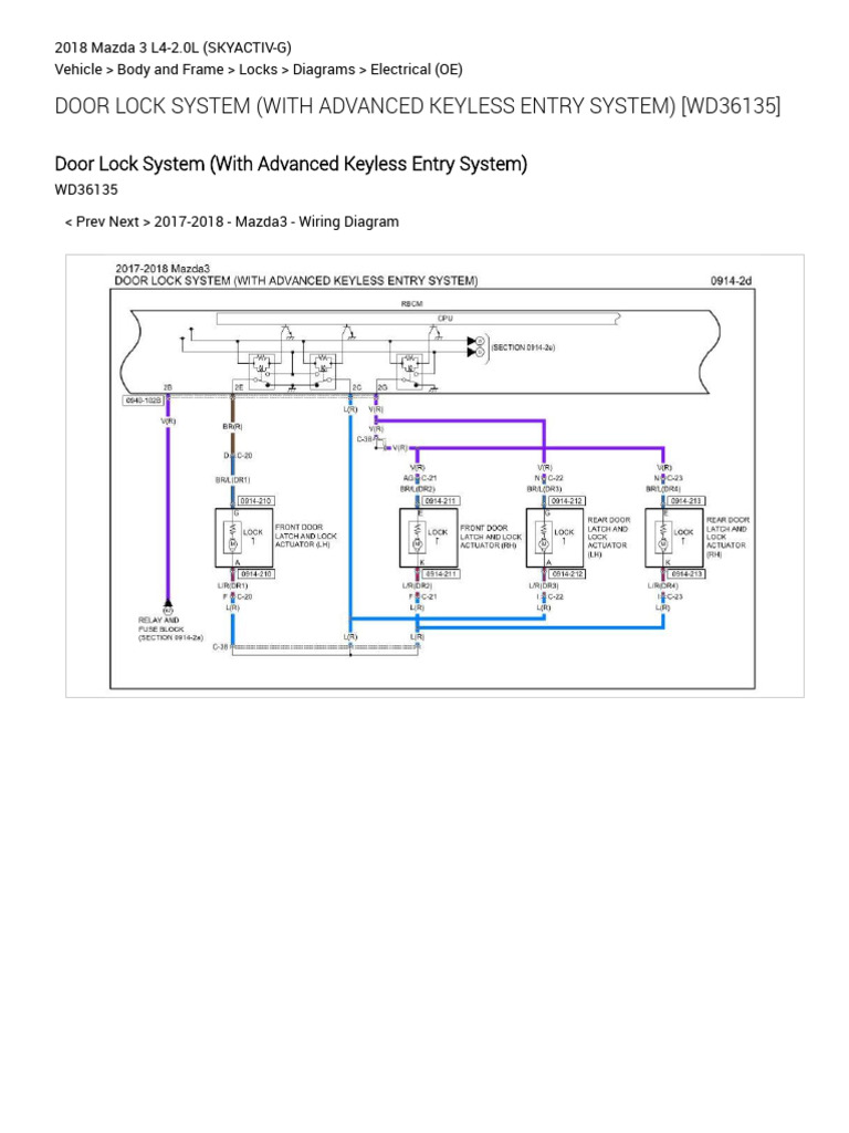Mazda3 Keyless Entry Wiring | PDF