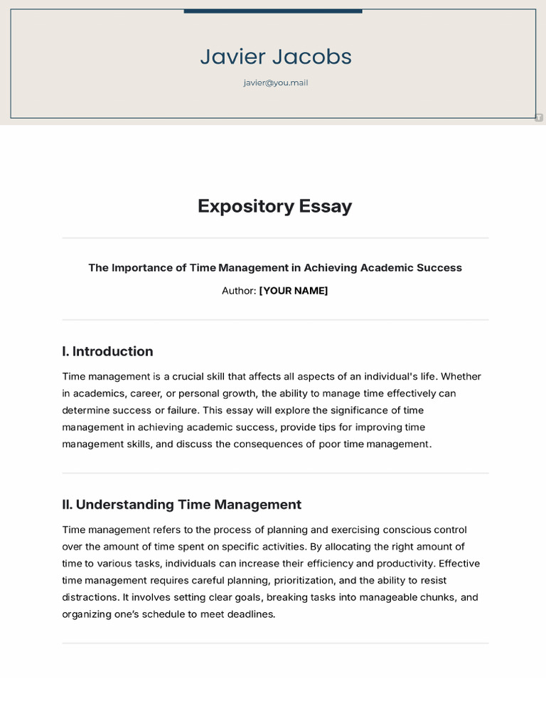 Expository Essay Outline Template | PDF
