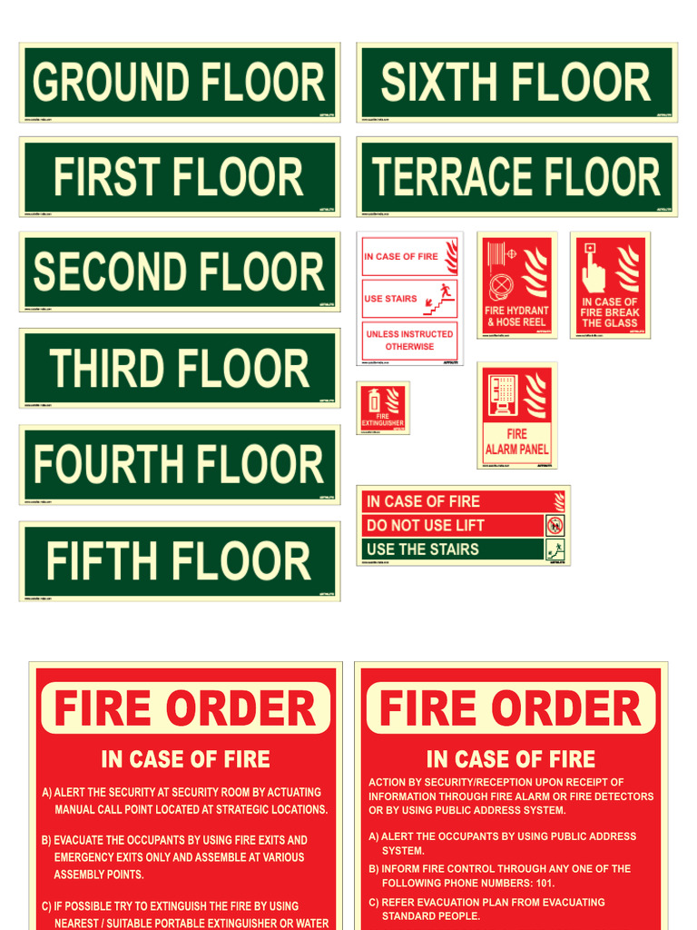 Signages - 8x10 Inch - in Case of Fire | PDF