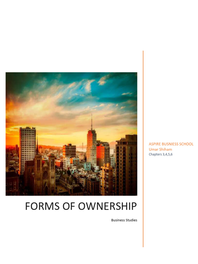 Forms Of Ownership | PDF | Franchising | Partnership