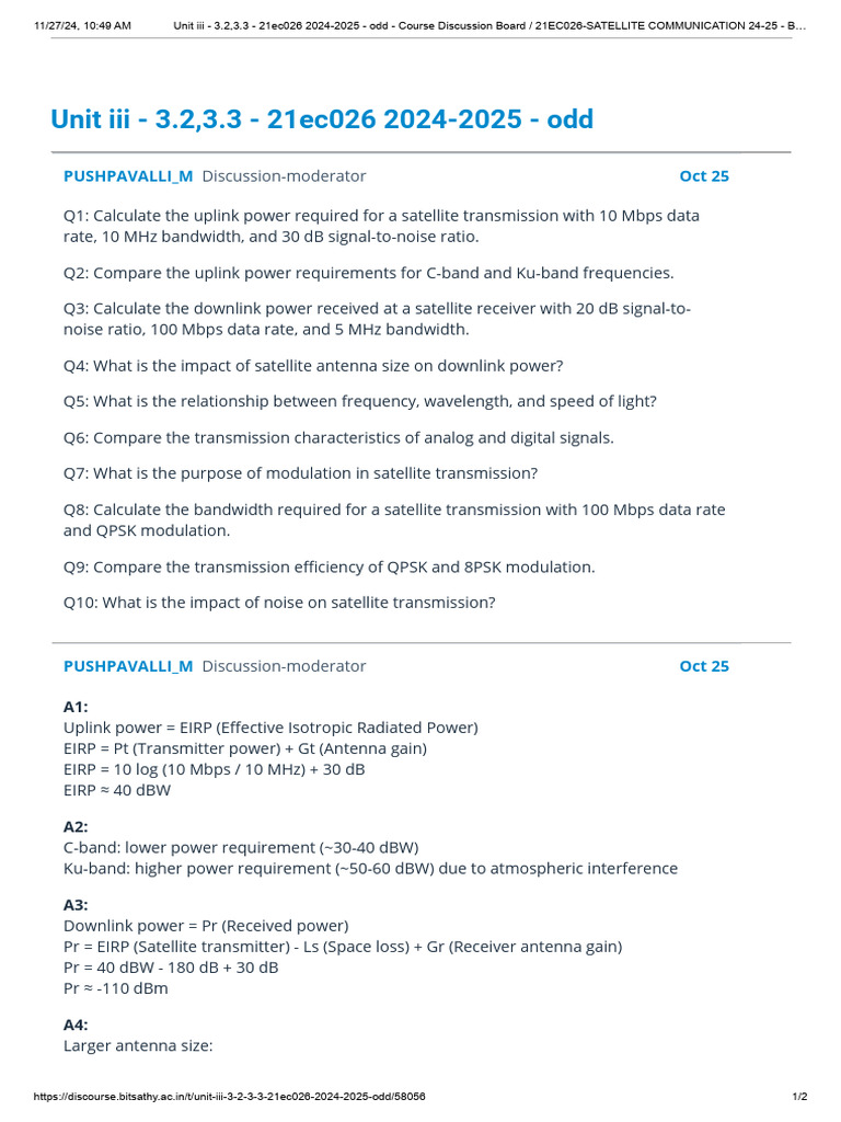Unit III - 3.2,3.3 - 21ec026 2024-2025 - Odd - Course Discussion Board ...