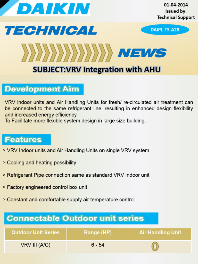 VRV-AHU Integration Guidelines | PDF | Air Conditioning | Thermodynamics