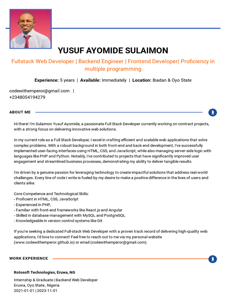 Yusuf Ayomide Sulaimon | PDF | World Wide Web | Internet & Web