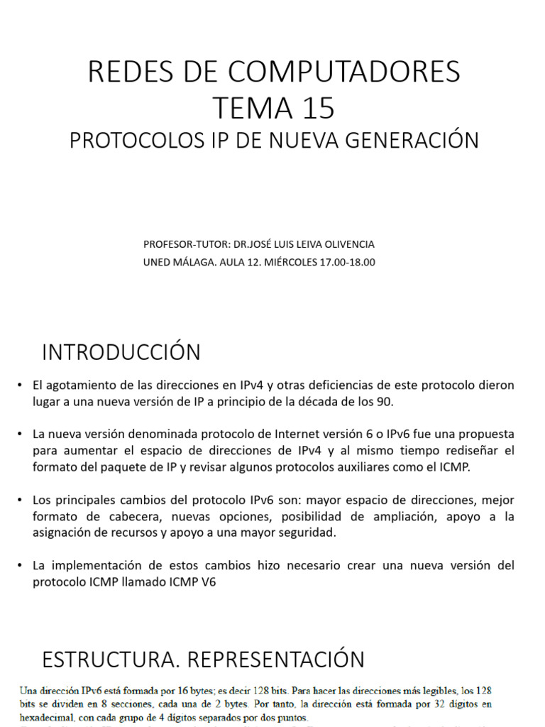 IPv6: Protocolo de Internet Avanzado | PDF | Yo Pv6 | Protocolos de ...