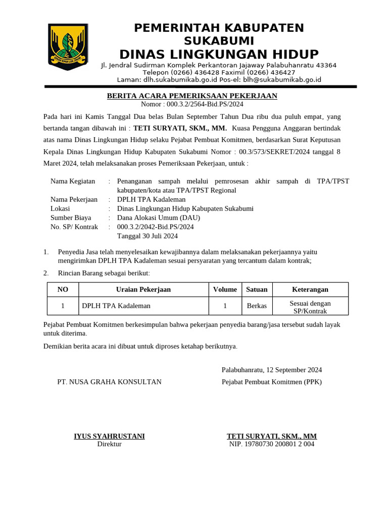 Bap Dan Bast DPLH Kadaleman | PDF