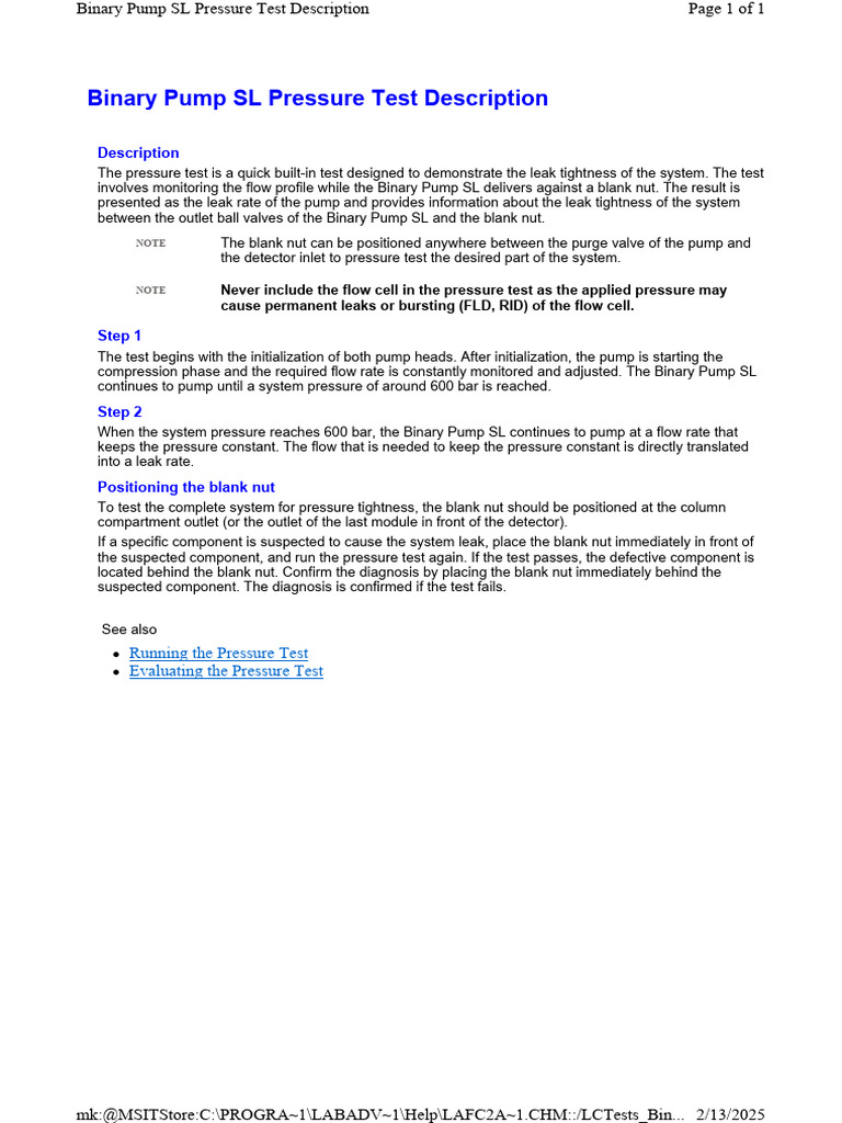 Pressure Test | PDF