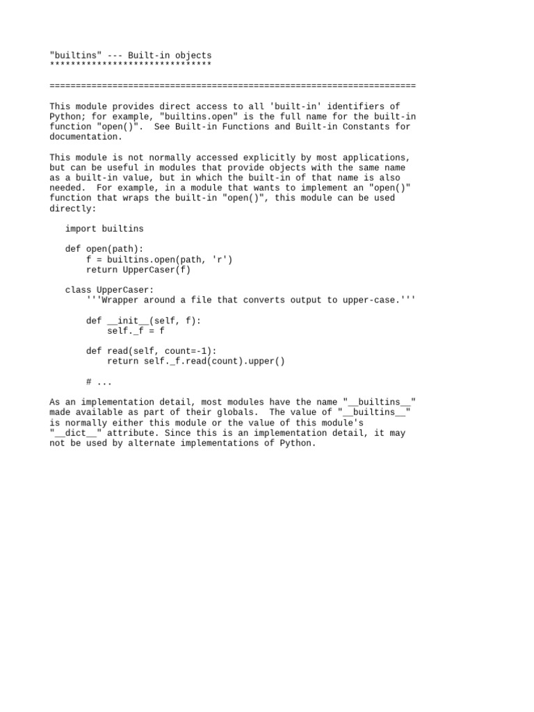 Builtins | PDF Builtins | PDF